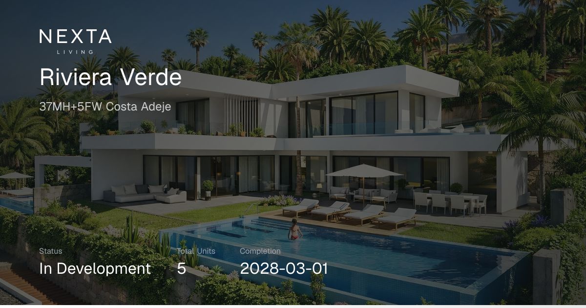 Riviera Verde | Luxury Villas in Costa Adeje, Tenerife | Nexta Living